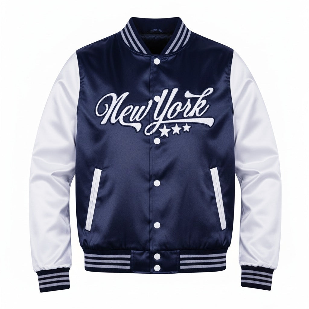Wholesale Adult Lightweight Satin Embroidered Jacket New York | 16 Pack ...